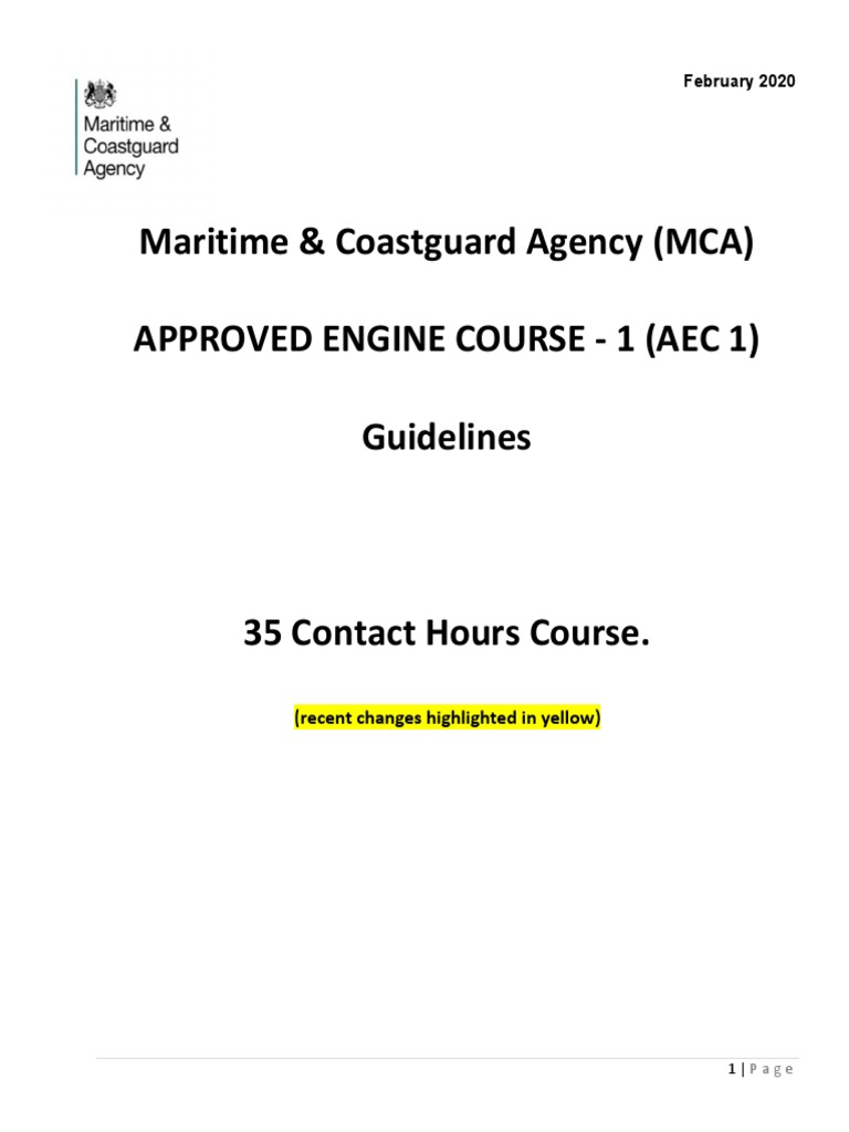 MCA Approved Engine Course Guidelines | PDF | Educational Assessment | Pump