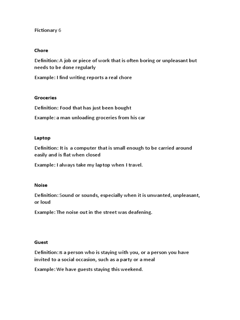 Pictionary Unit 6 | PDF | Career & Growth | Language Arts & Discipline