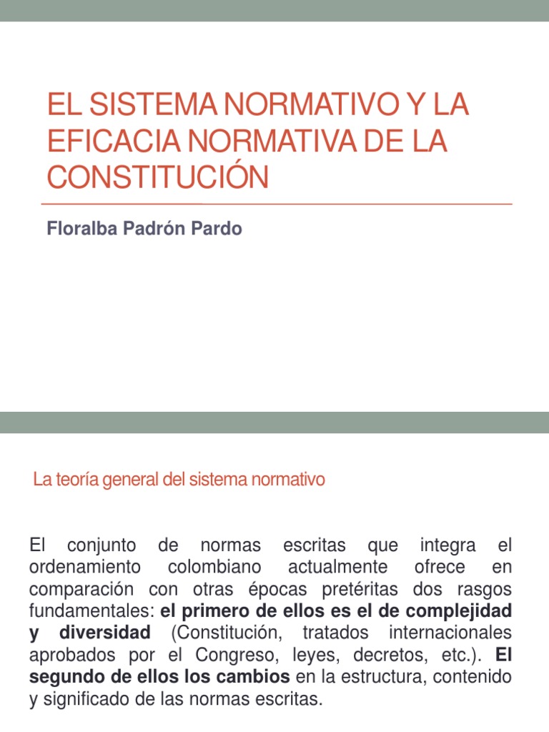 Diapositivas Sistema Normativo de La Constitución. | Descargar gratis PDF | Constitución ...