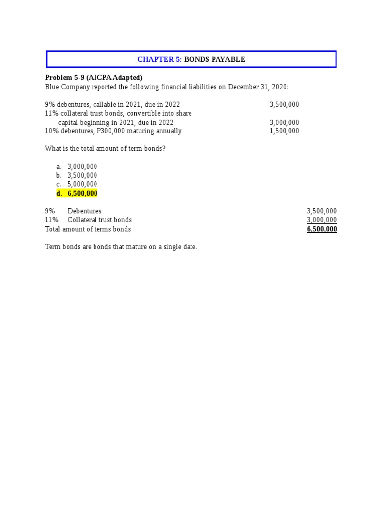 Sia 1.bonds Payable | PDF | Bonds (Finance) | Fair Value
