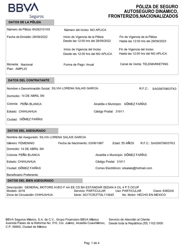 Poliza 2022 | PDF | Póliza de seguros | Seguro