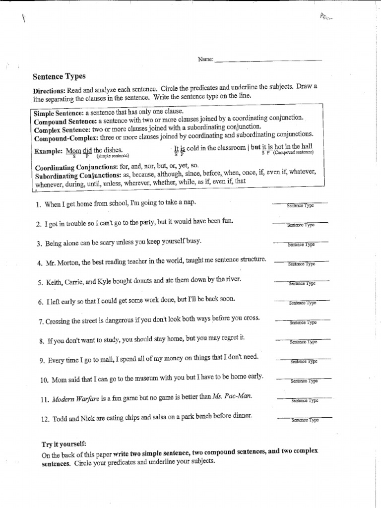 Sentence Type Homework - 2 | PDF