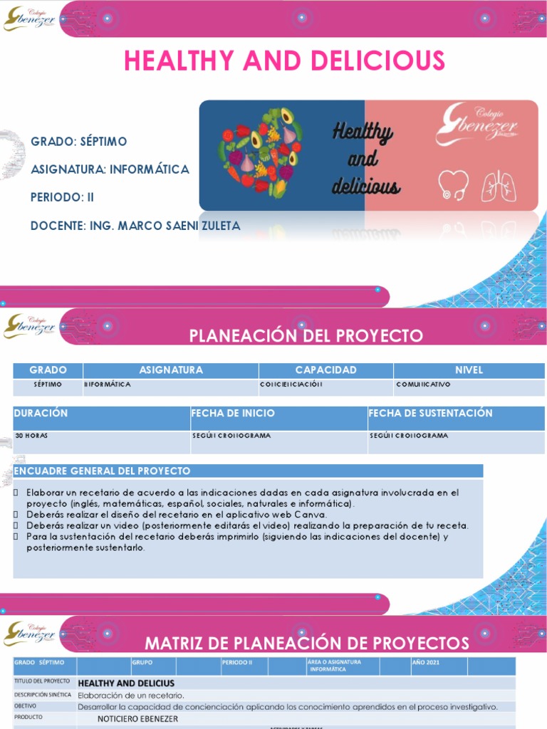 Recetario Saludable en Informática 7° | PDF | Aplicación movil | Diseño