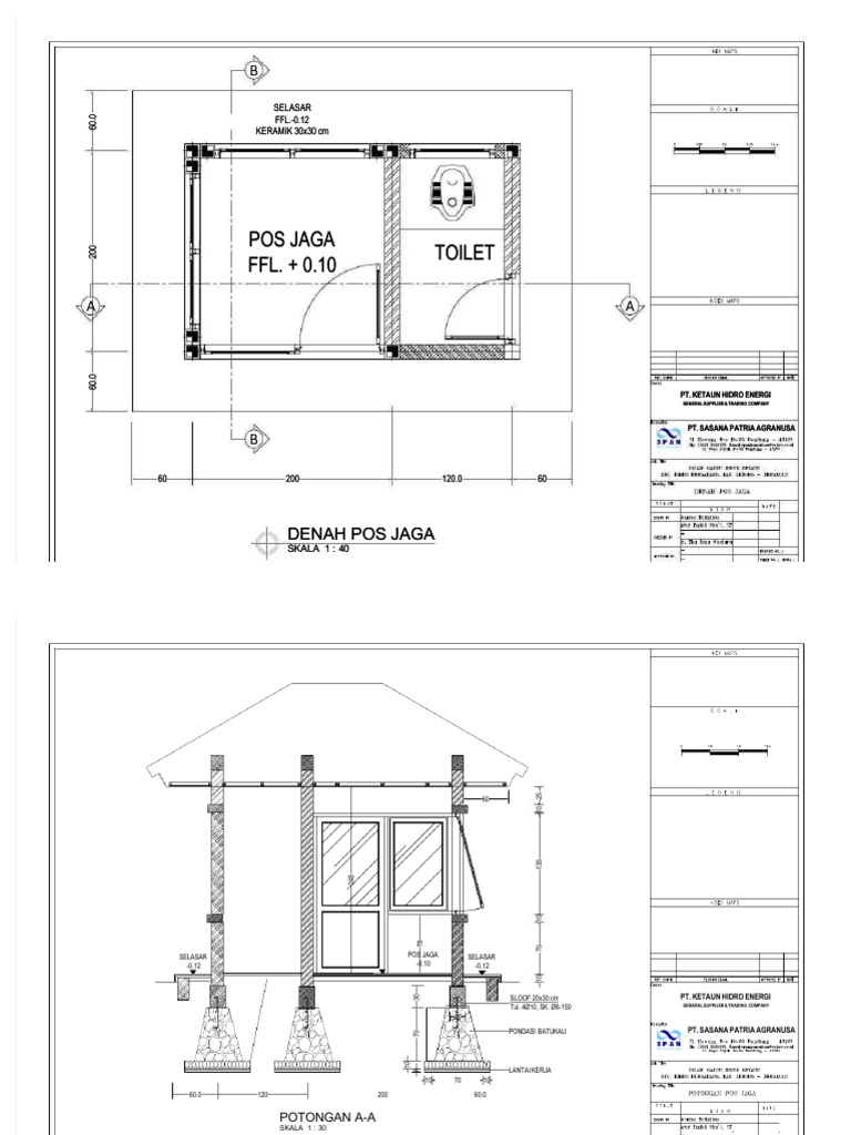 PDF Desain Pos Jaga File DWG Compress | PDF
