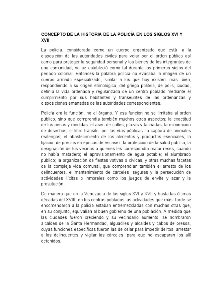 Concepto de La Historia de La Policía en Los Siglos Xvii y Xviii | PDF