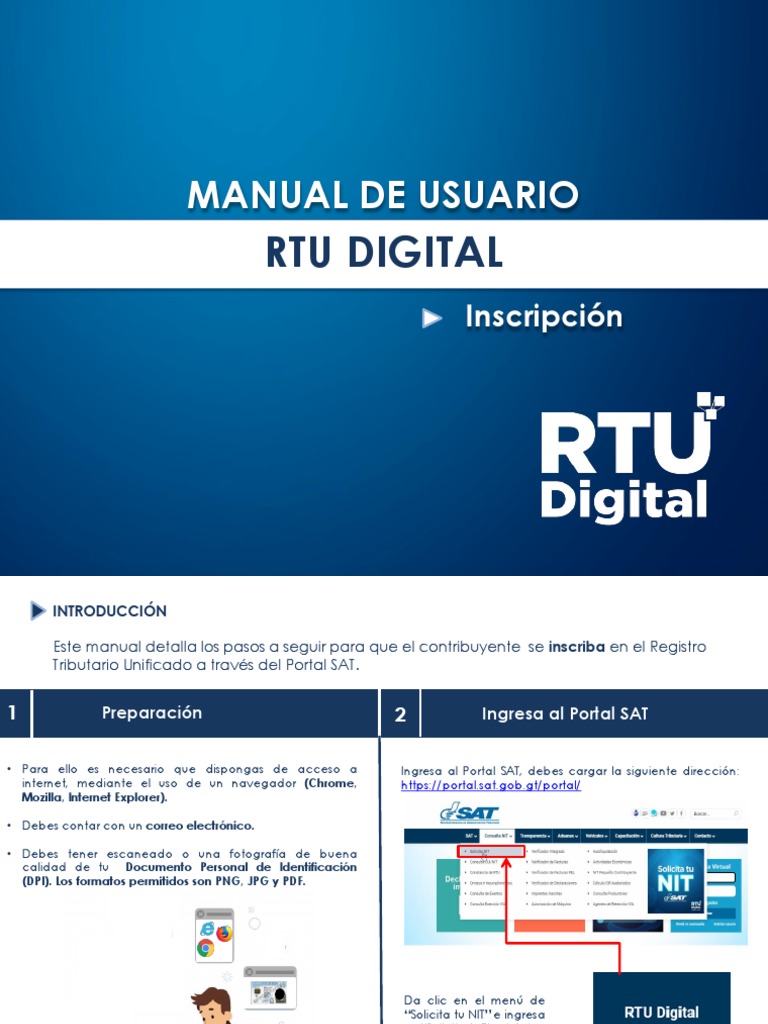Instructivo RTU Inscripción | PDF | Se sentó | Internet