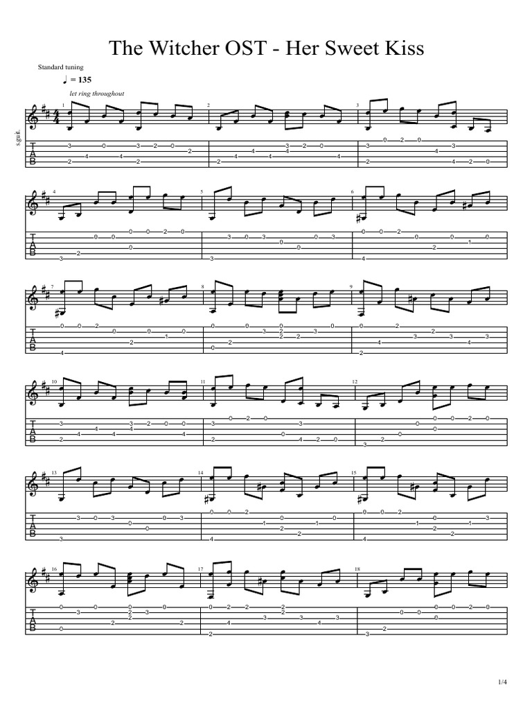 The Witcher OST - Her Sweet Kiss | PDF