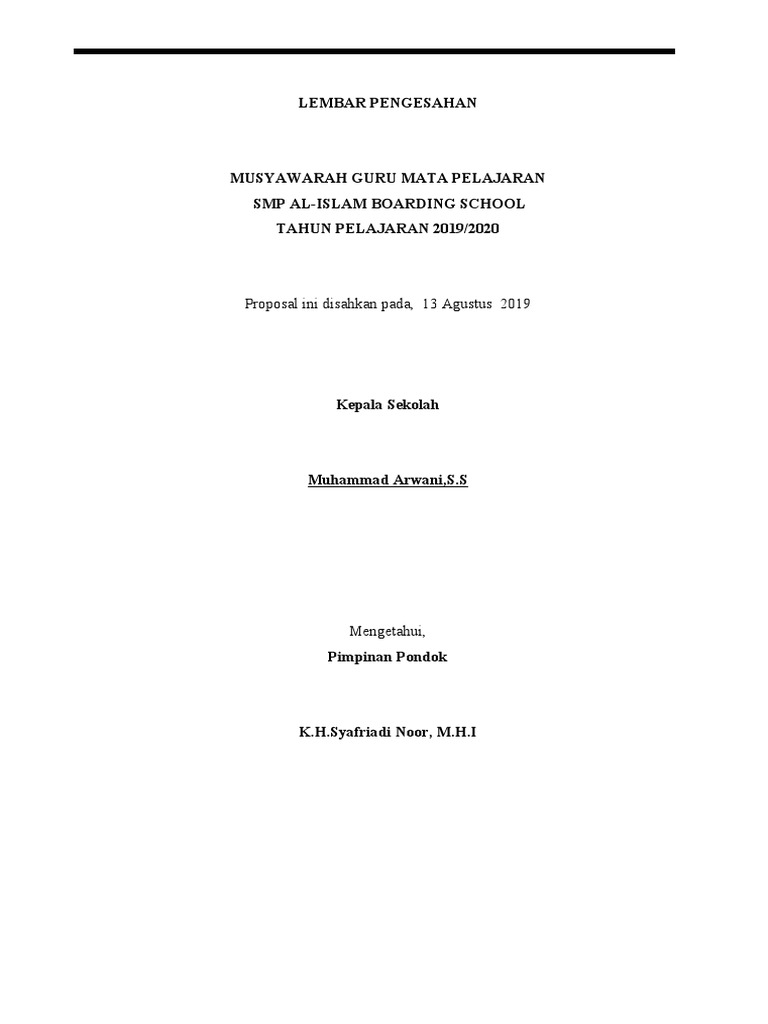 PROPOSAL MGMP Sekolah-1 | PDF