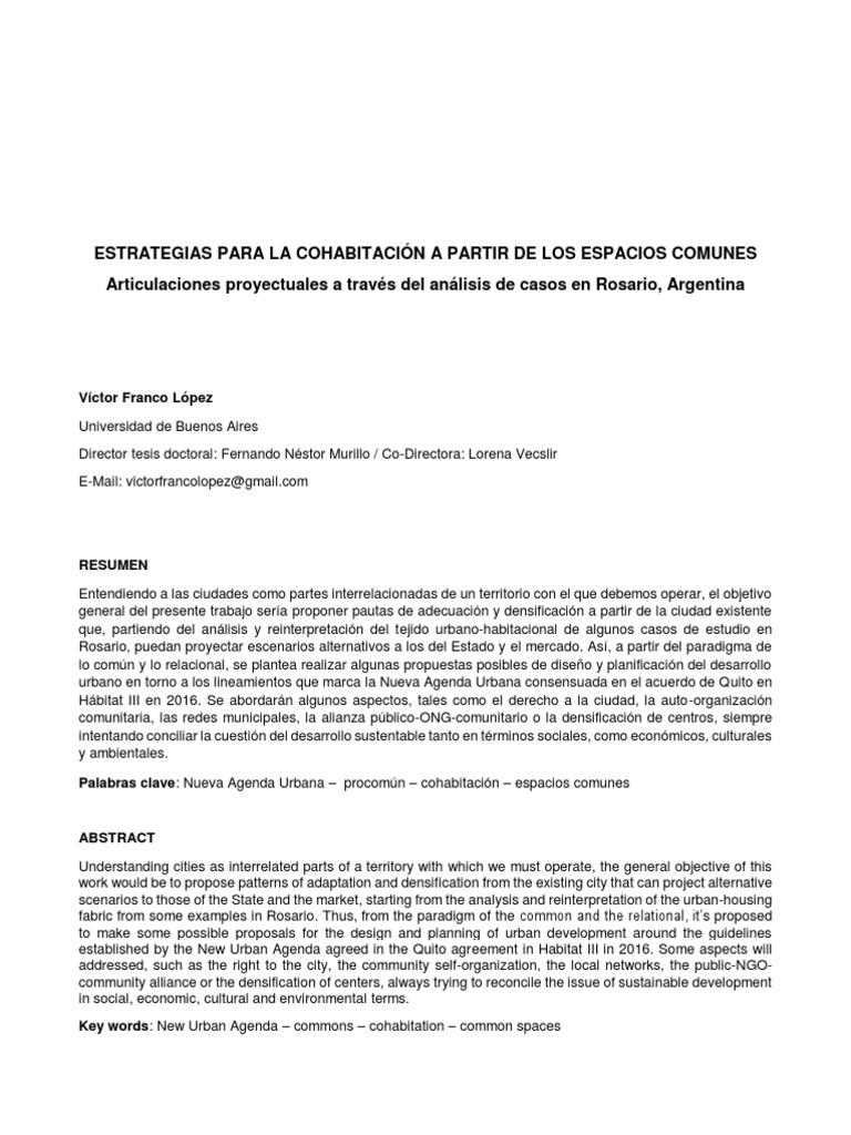 Estrategias para La Cohabitacion A Partir de Los Espacios Comunes | PDF ...