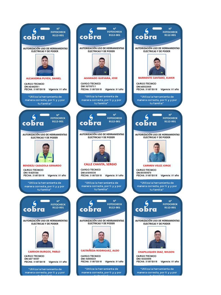 Fotocheck - Delante | PDF