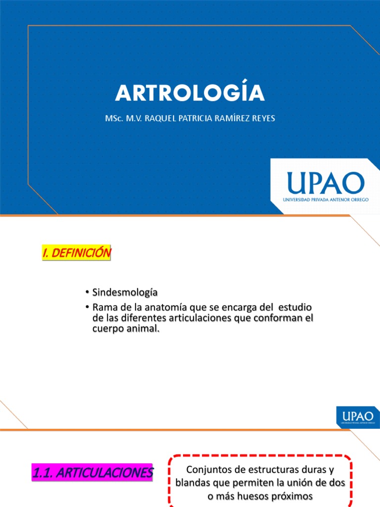 S3 - PPT - ARTROLOGIA - Teoría | PDF | Articulación | Cartílago