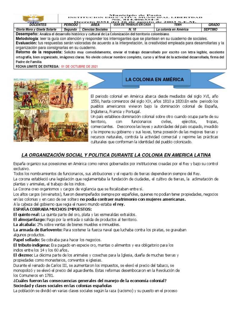 Clases e Instituciones en la Colonia | PDF | Imperio español | España