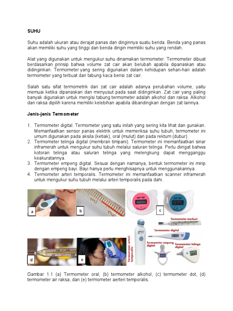 Jenis dan Prinsip Termometer Suhu | PDF