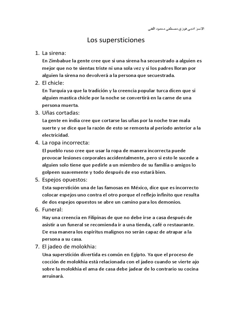 Las Supersticiones | PDF