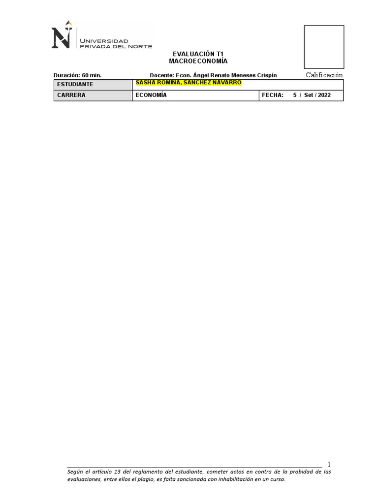 Macro T1 Sa | Descargar gratis PDF | La política fiscal | Inflación