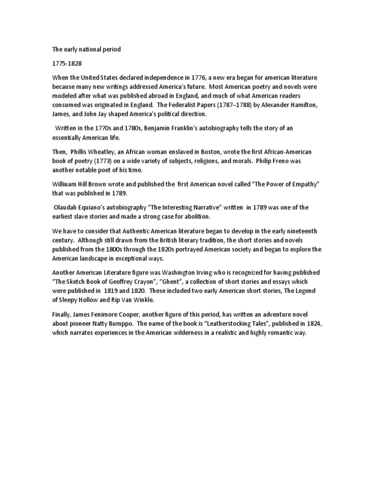 Early National Period 1775-1828 | PDF