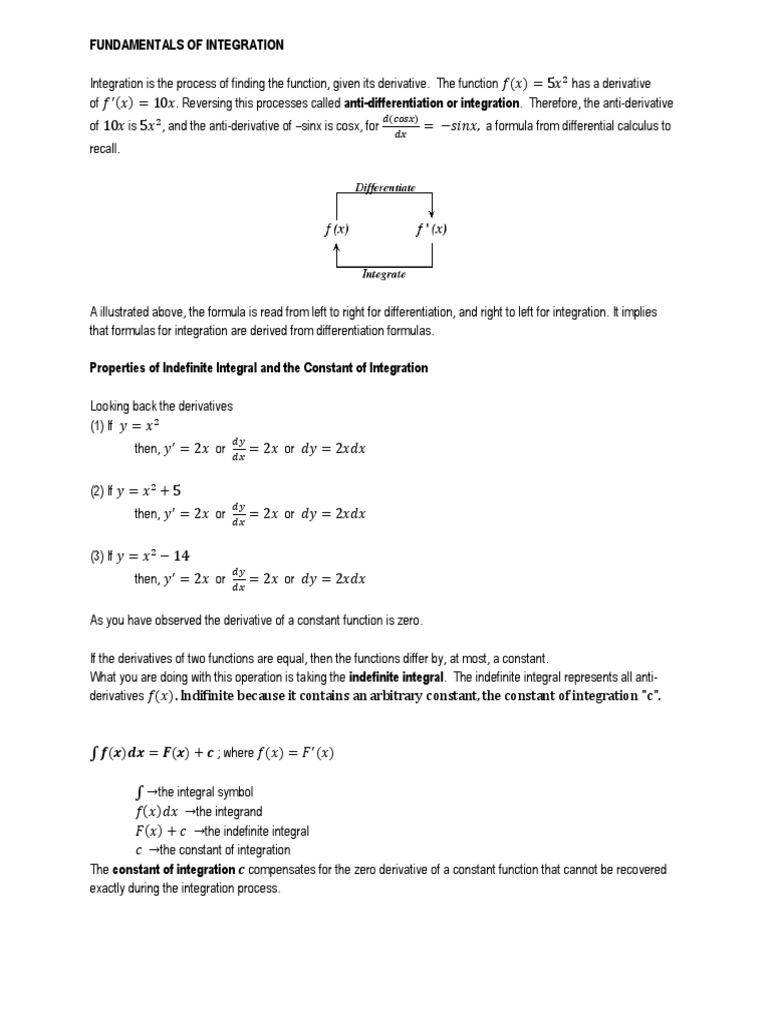 1 The Indefinite Integral 1 | Download Free PDF | Integral | Function (Mathematics)