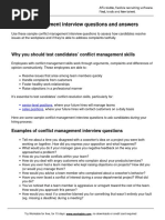 Conflict Management Interview Questions | PDF | Conflict Resolution ...