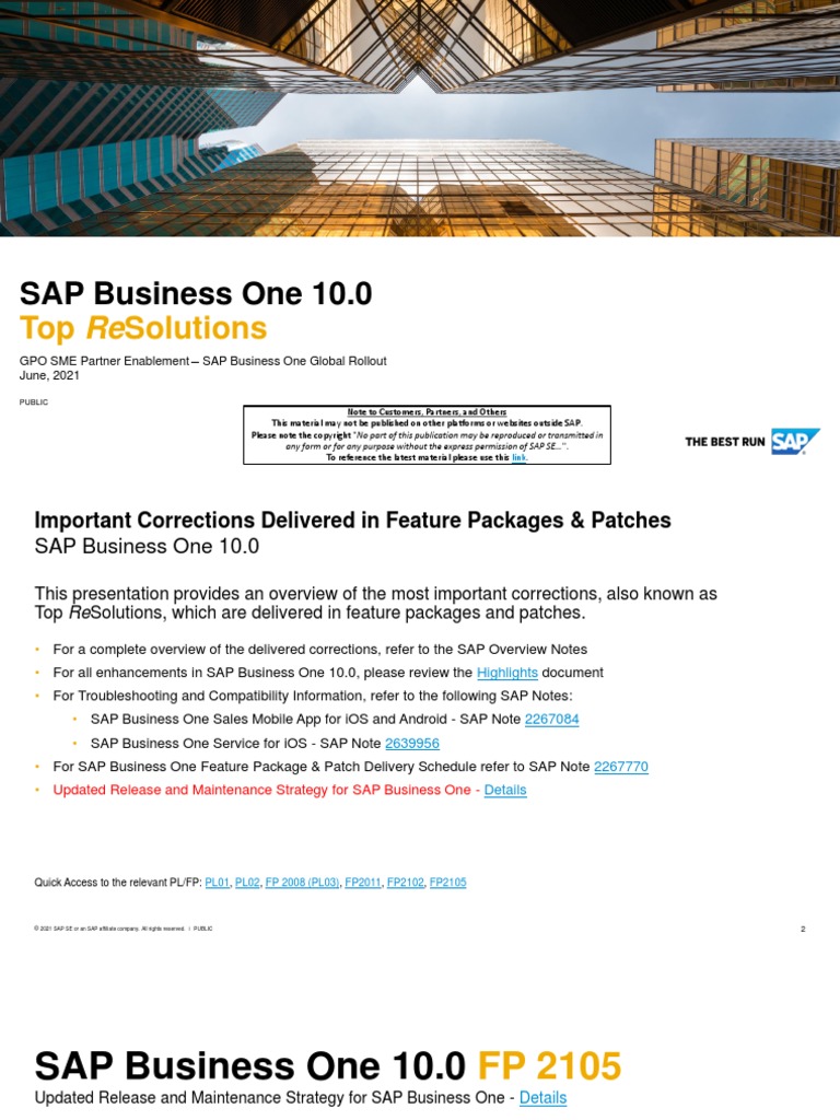 SAP Business One 10 TopResolutions | PDF | Microsoft Sql Server ...