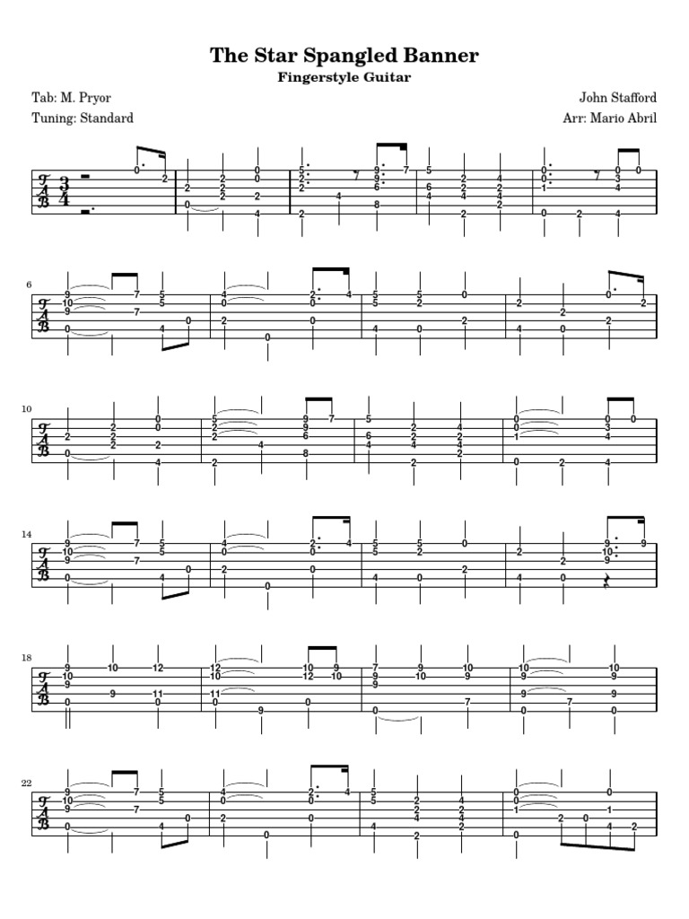 The Star Spangled Banner | Download Free PDF | Guitar Family ...