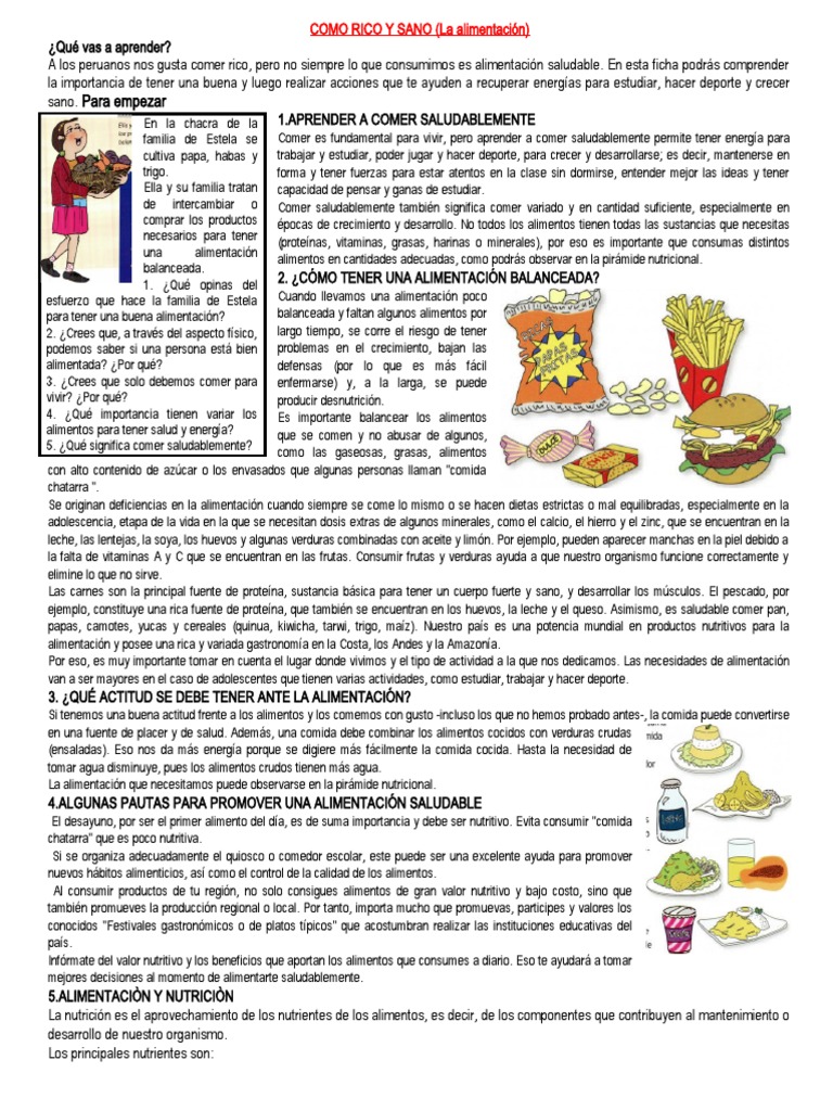 La Alimentaciòn Pdf Alimentos Nutrición