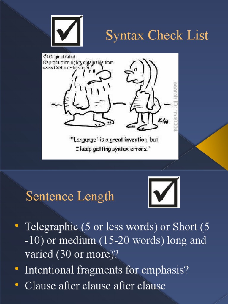 Syntax Check List | PDF | Sentence (Linguistics) | Clause
