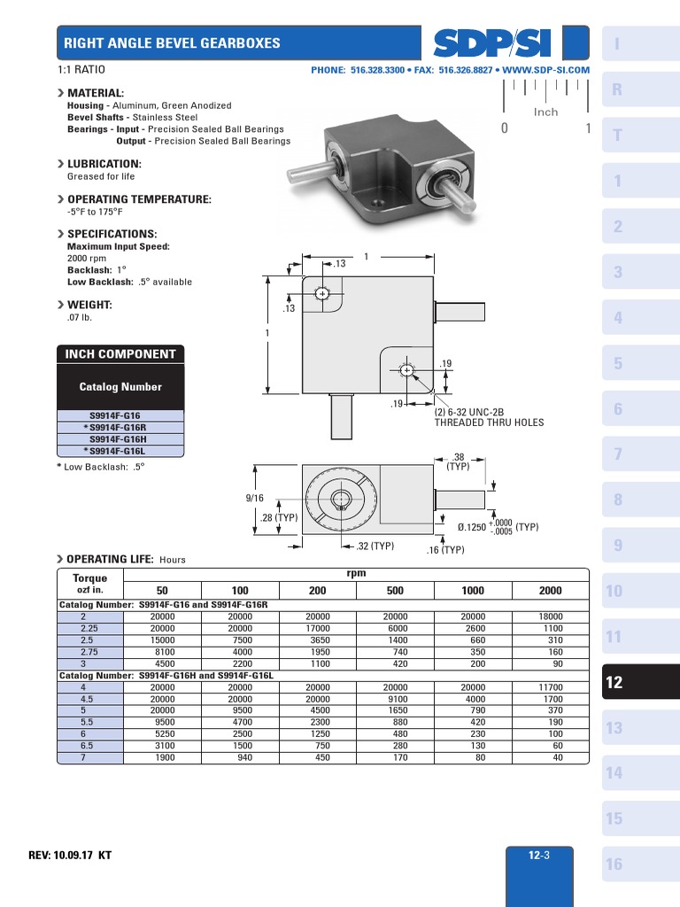 Right Angle Drives 1 To 1 Ratio Inch | PDF | Gear | Bearing (Mechanical)