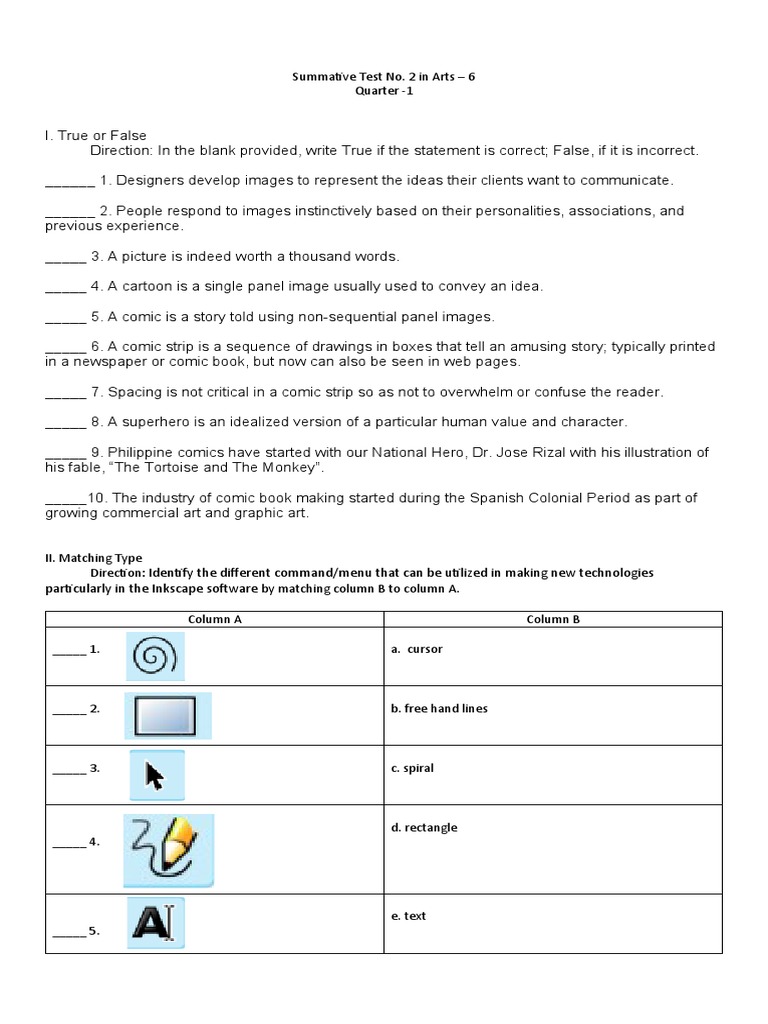 ST 2 - Art 6 - Q1 | PDF | Cartoon | Comics