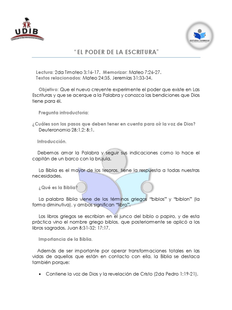 El Poder Transformador de las Escrituras | PDF | Biblia | Textos Religiosos