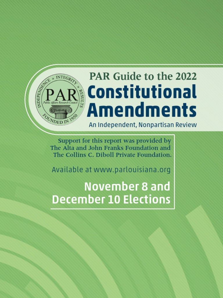 2022 Louisiana Constitutional Amendments Guide | PDF | Property Tax | Taxes