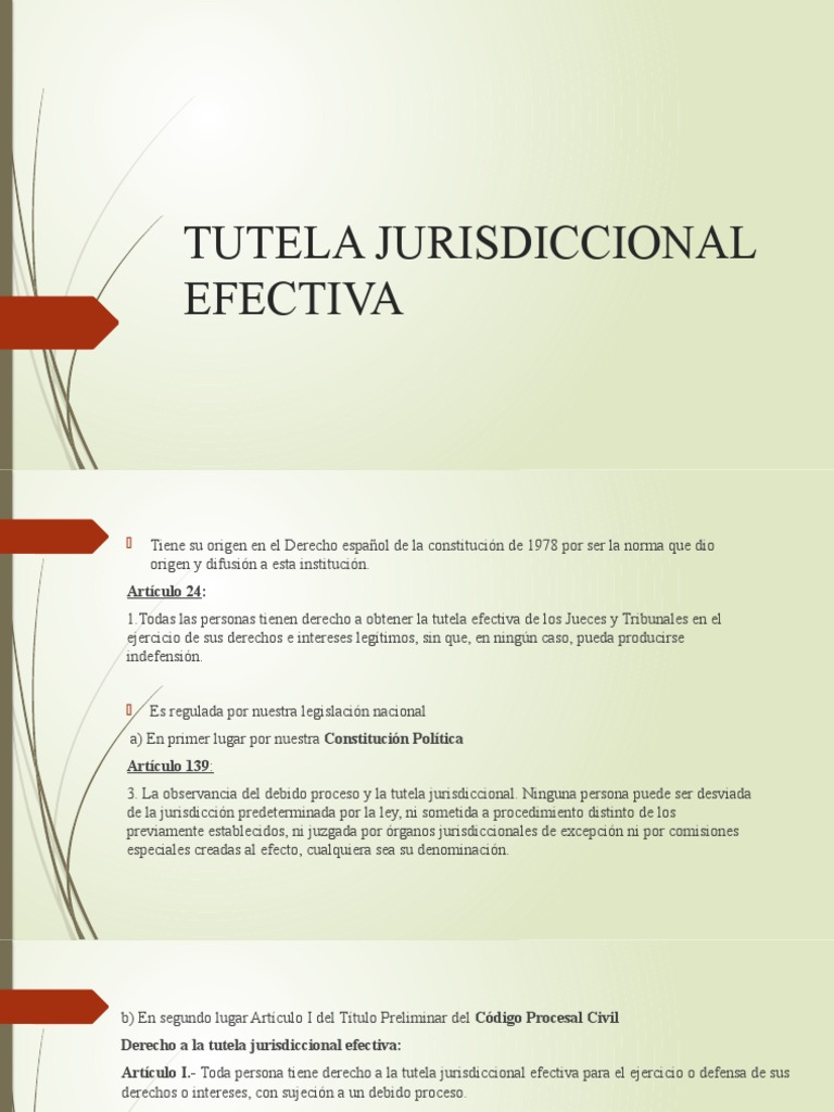 Tutela Jurisdiccional Efectiva | PDF | Jurisdicción | Debido al proceso