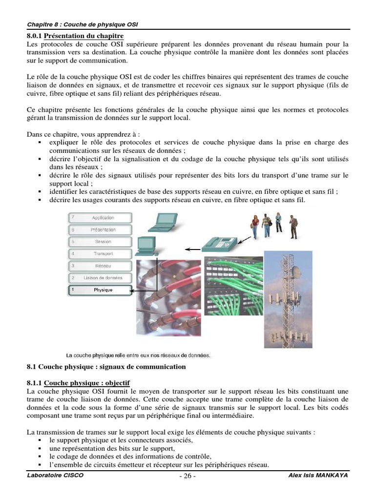 Rôle de la couche physique OSI | PDF | Fibre optique | Câble coaxial