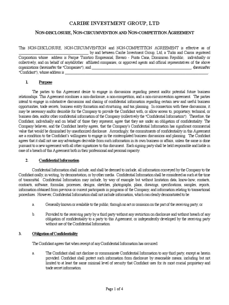 NDA Agreement CIGL | PDF | Non Disclosure Agreement | Trade Secret