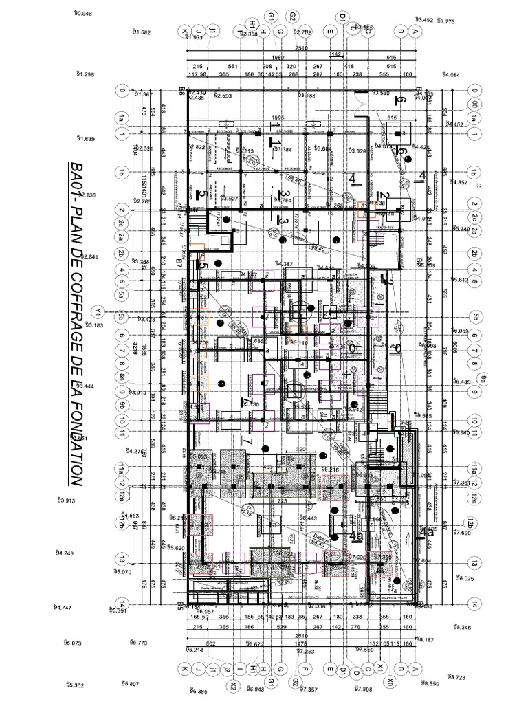 02-Plan de Coffrage Fondation RDC | PDF