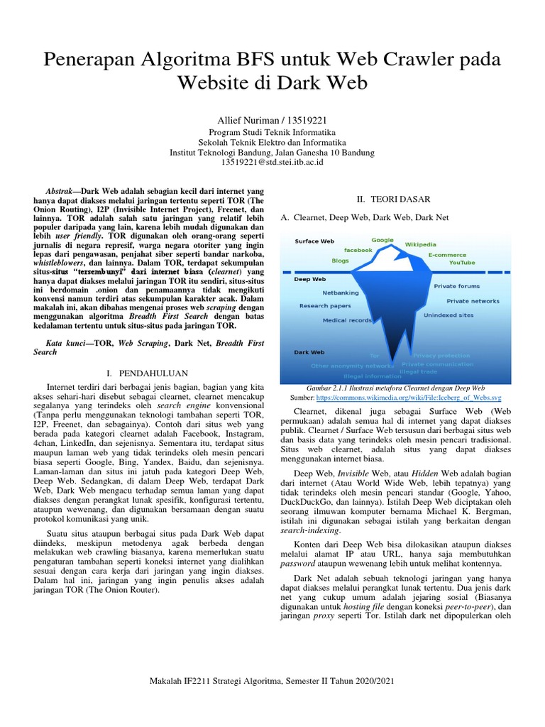 Penerapan Algoritma BFS Untuk Web Crawler Pada Website Di Dark Web | PDF