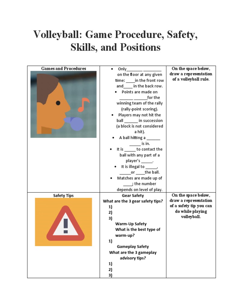 Volleyball Guided Notes | PDF | Volleyball | Sports