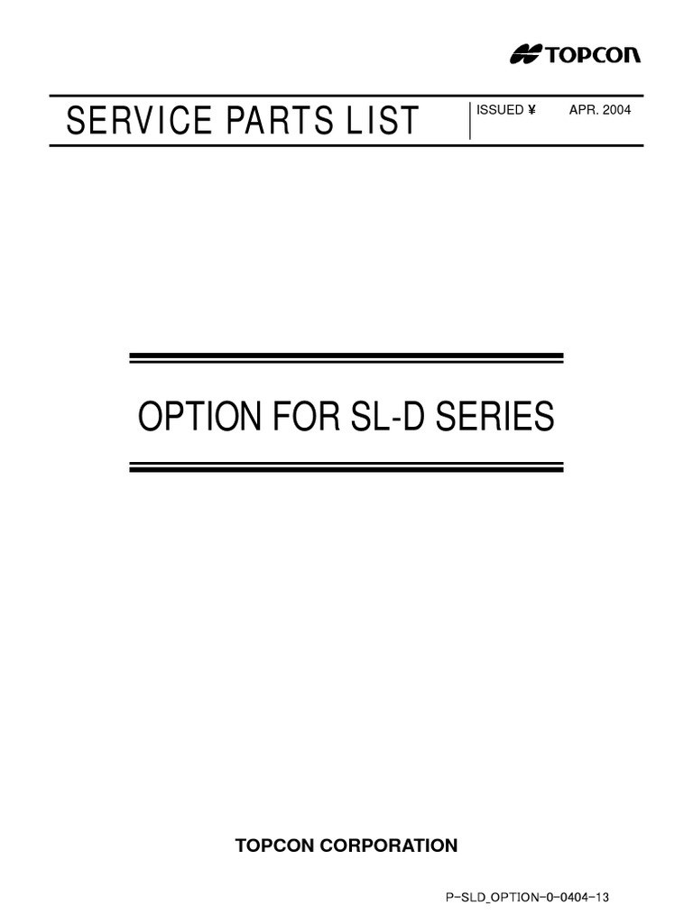 SL-D Option PartsList | PDF