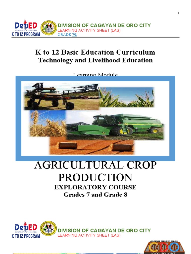 TLE 8 Agri Crop Prody LAS - Lesson 1 LO 1-3 | PDF | Agriculture