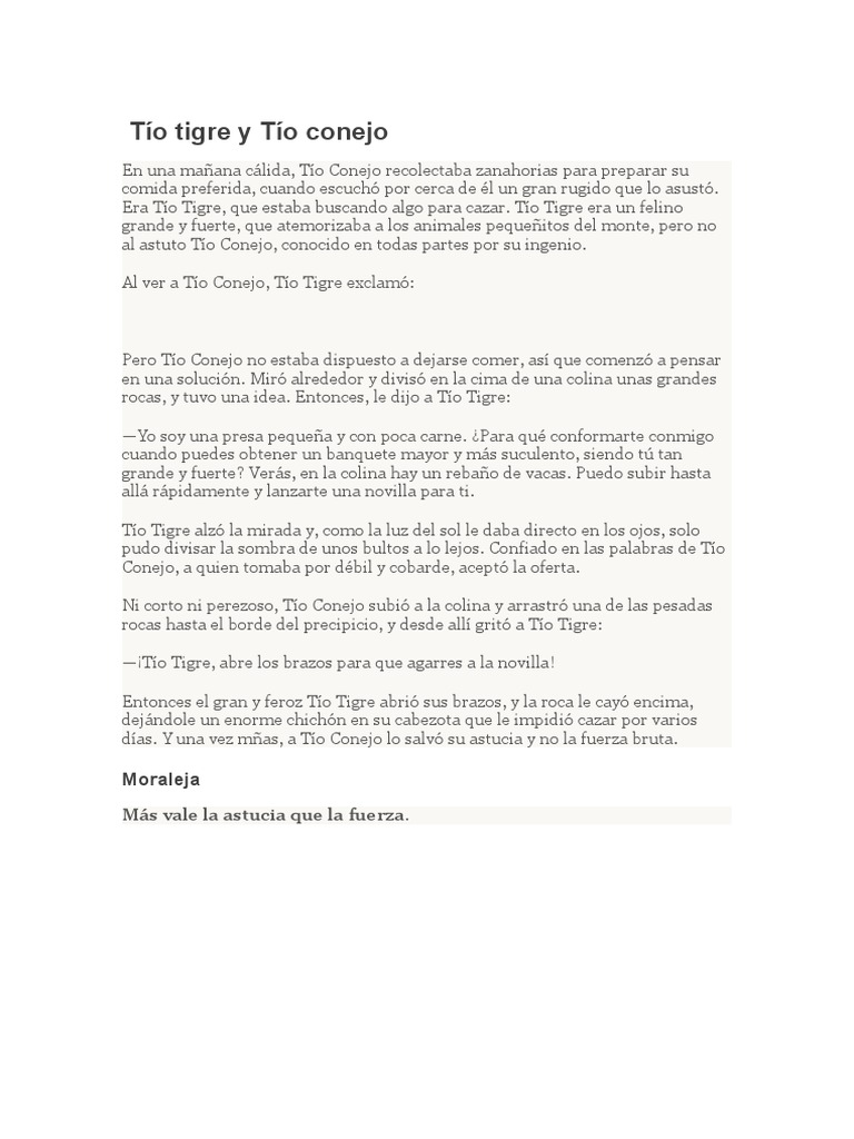 Tío Tigre Y Tío Conejo Pdf