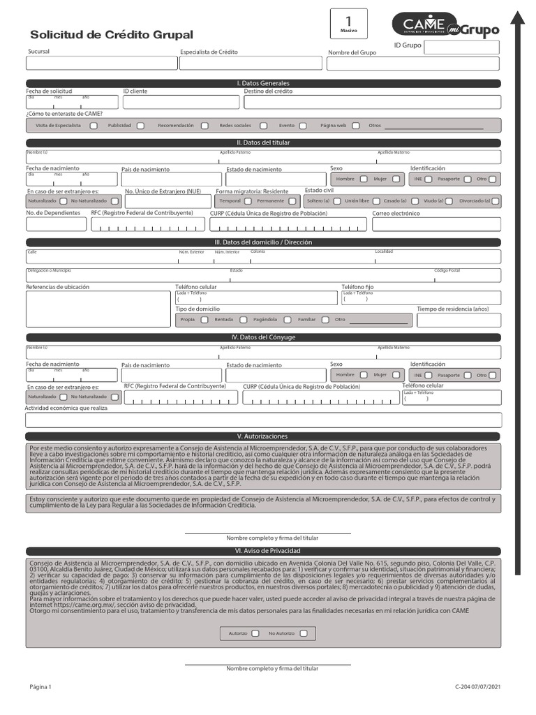 Solicitud Credito Grupal | PDF | Seguro | Crédito