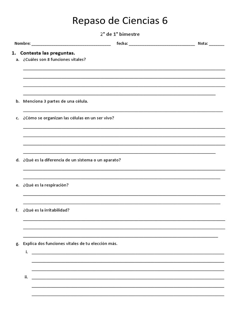 Repaso 2 de Ciencias 6 Pag. 65-117 | PDF | Biología | Naturaleza