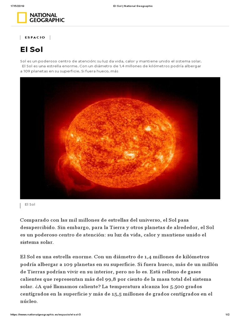 El Sol: Espacio | PDF | Dom | Tierra