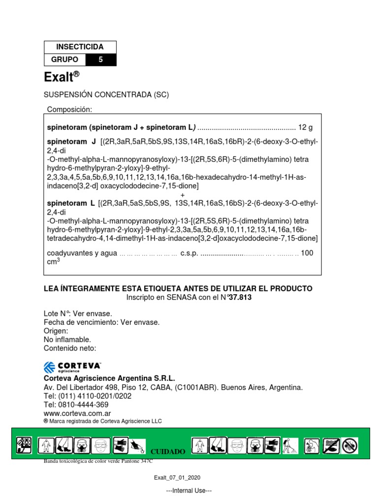 Exalt: ® Marca Registrada de Corteva Agriscience LLC | PDF | Agua ...