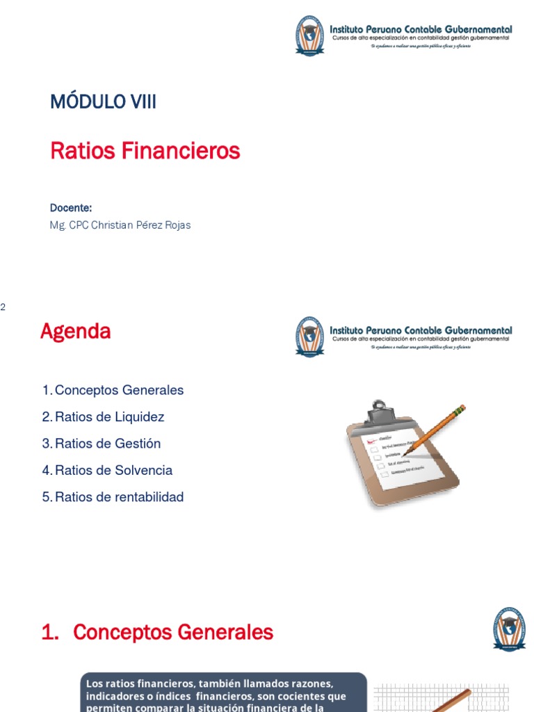 Módulo VIII Ratios Financieros | PDF | Liquidez de mercado | Capital de trabajo