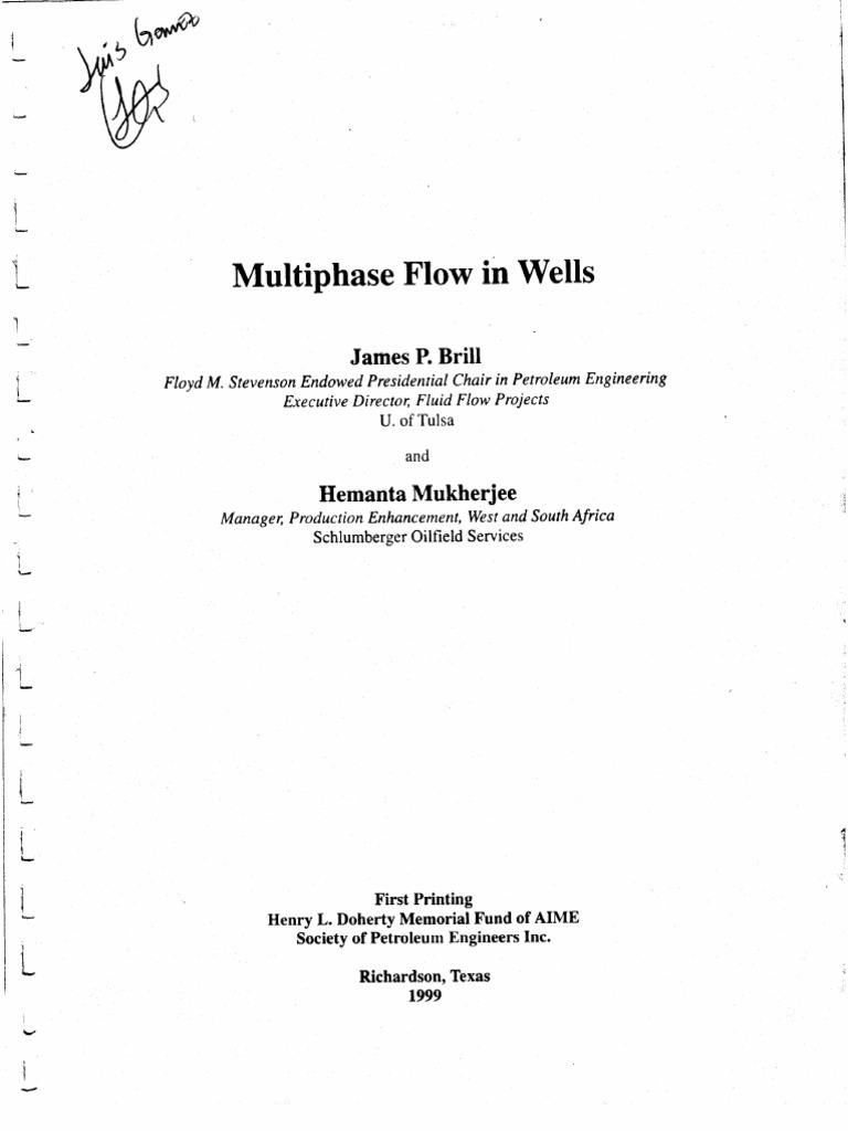 Brill, J. P. and Mukherjee, H. - Multiphase Flow in Wells | PDF