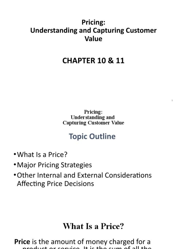 Pricing, Understanding and Capturing Customer Value | PDF | Pricing | Cost