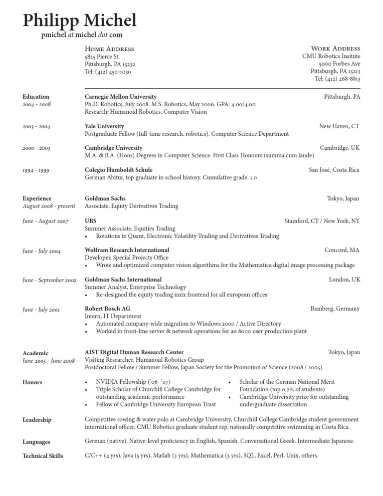 Philipp Michel Resume | PDF