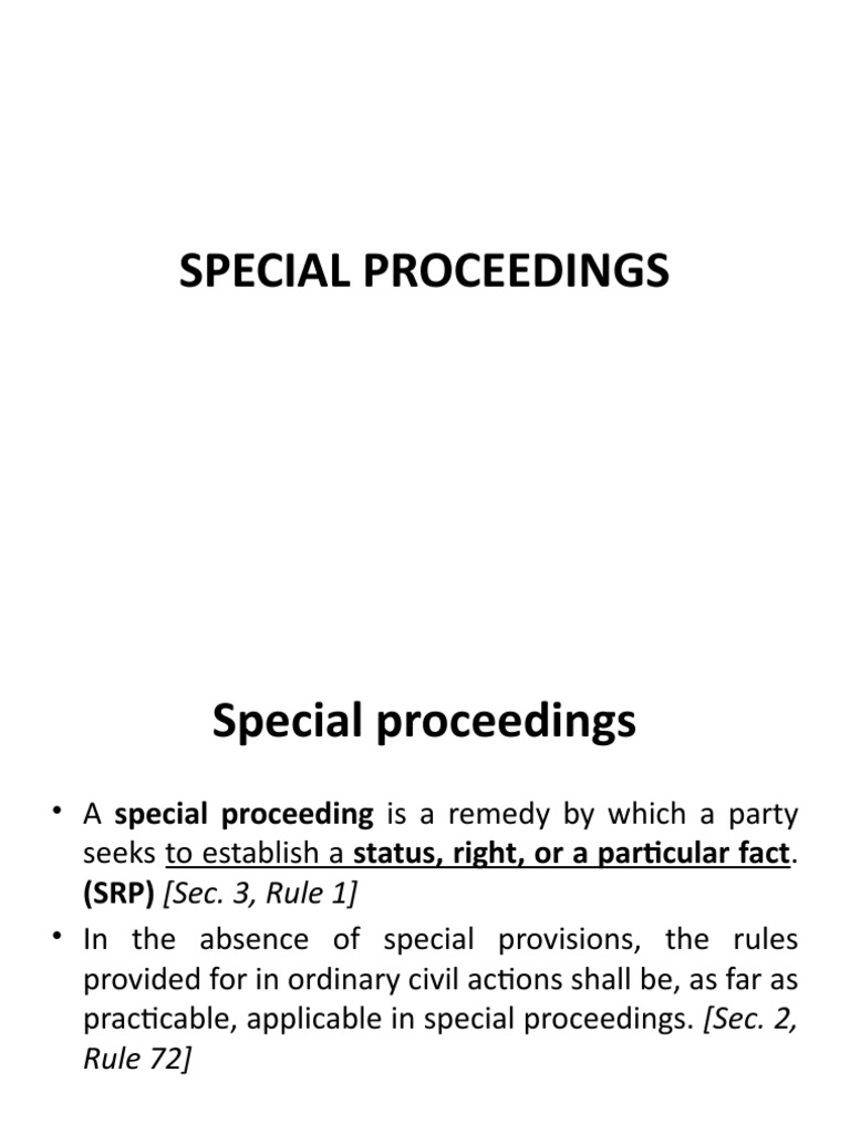 Special Proceedings | PDF | Will And Testament | Probate