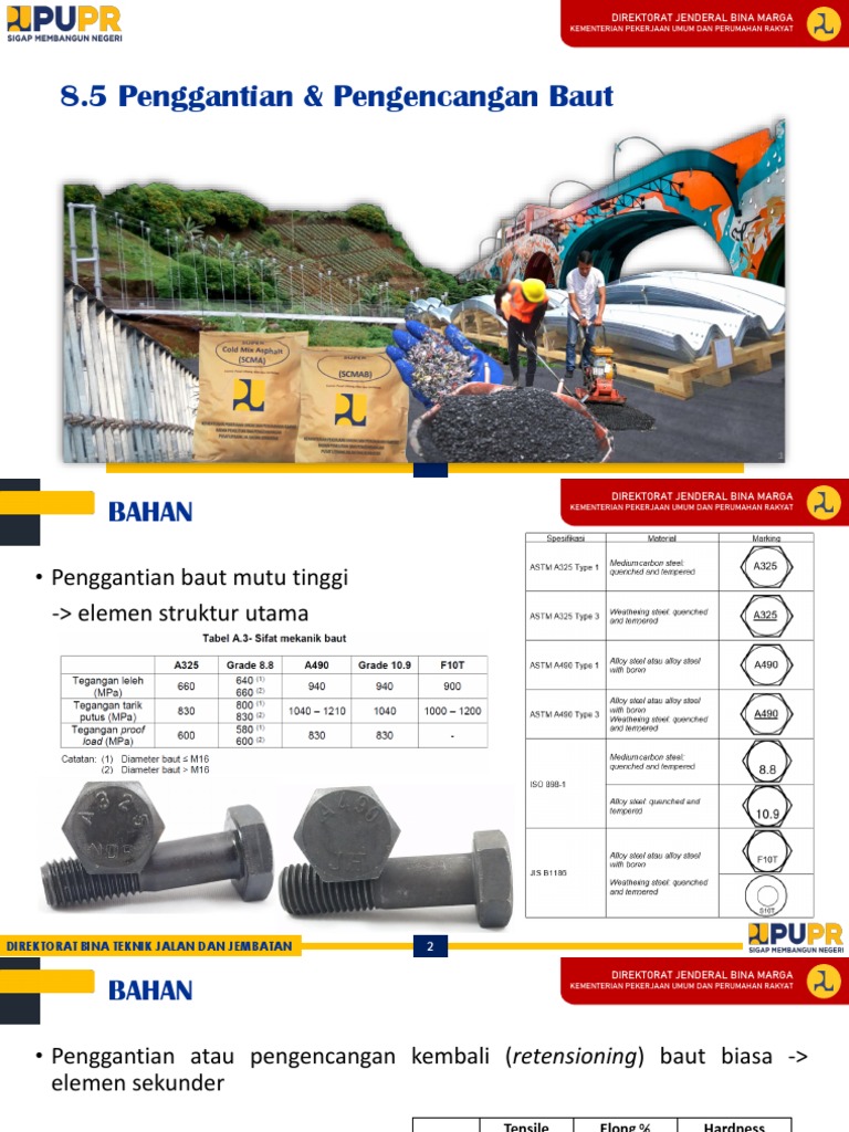 Metode Penggantian dan Pengencangan Kembali Baut pada Struktur Baja Jembatan | PDF