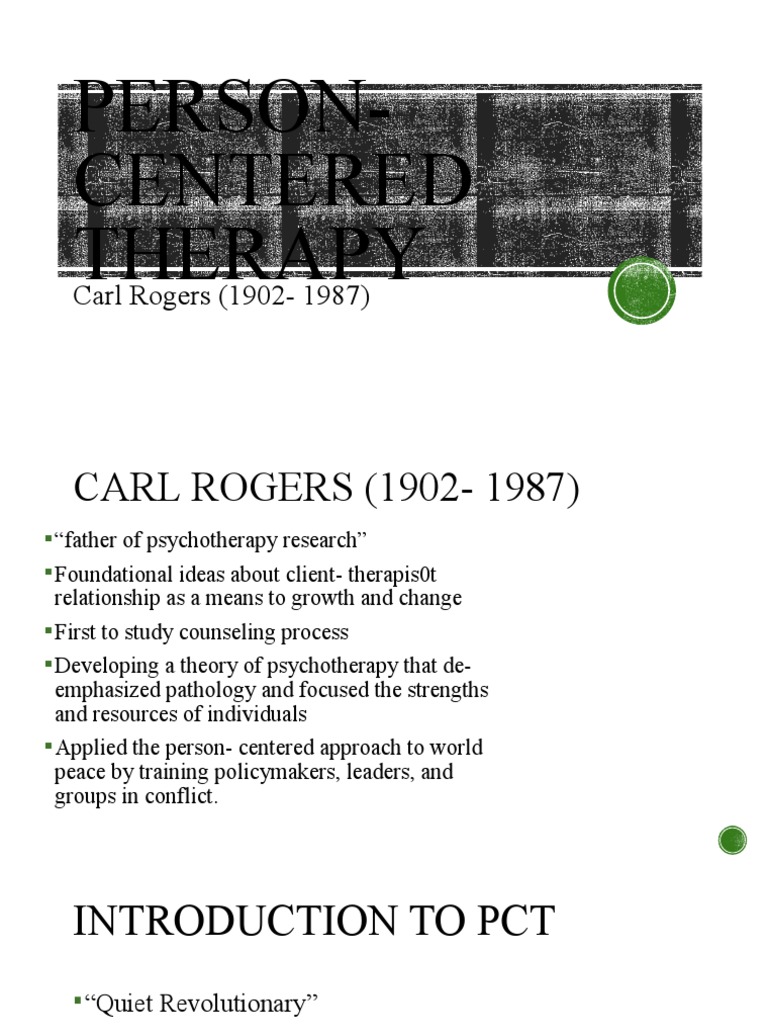 Person Centered Therapy | PDF | Psychotherapy | Social Psychology